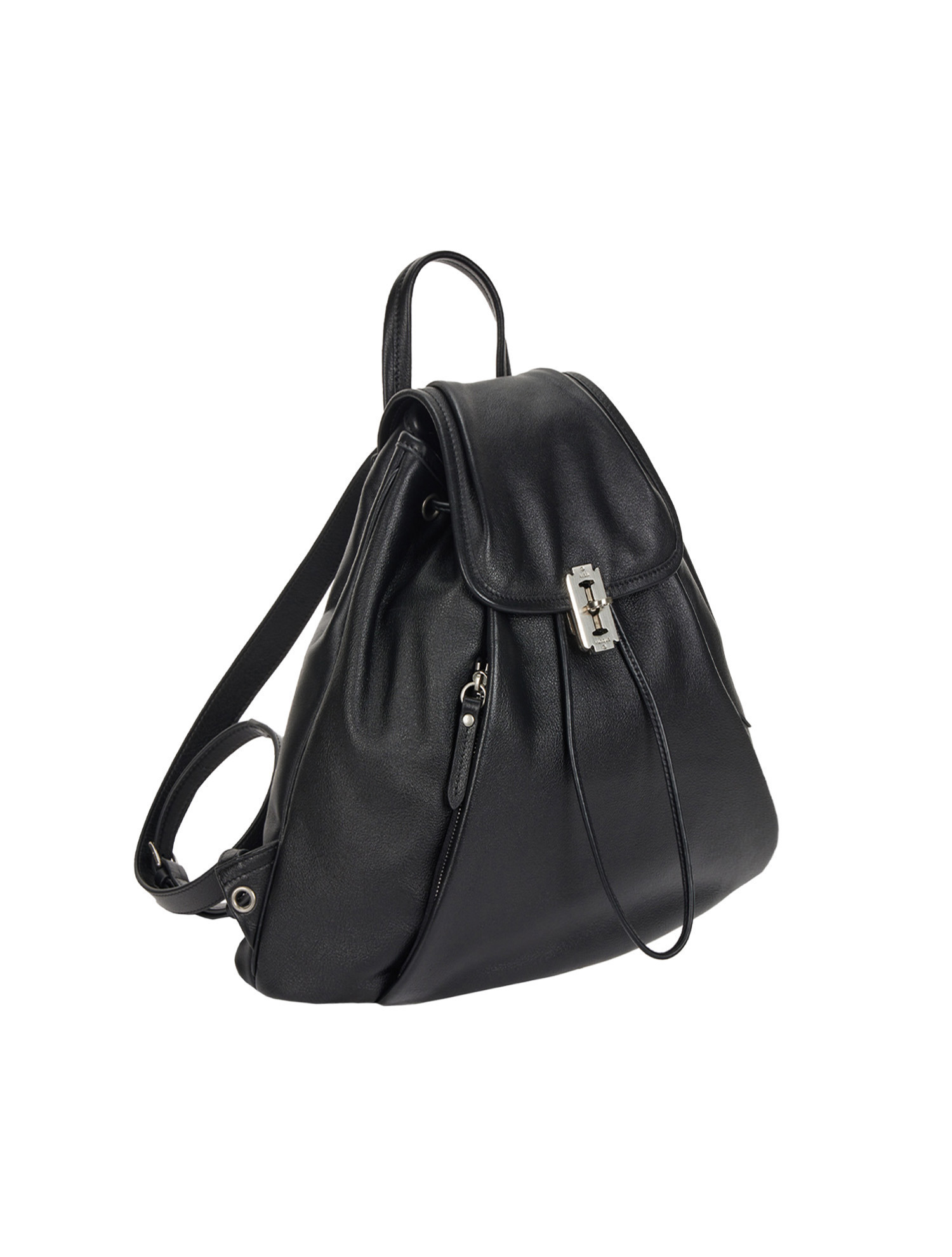 Hey Pin Tuck Leather Backpack M (헤이 핀턱 레더 백팩 미듐) Black - HAGO(하고)