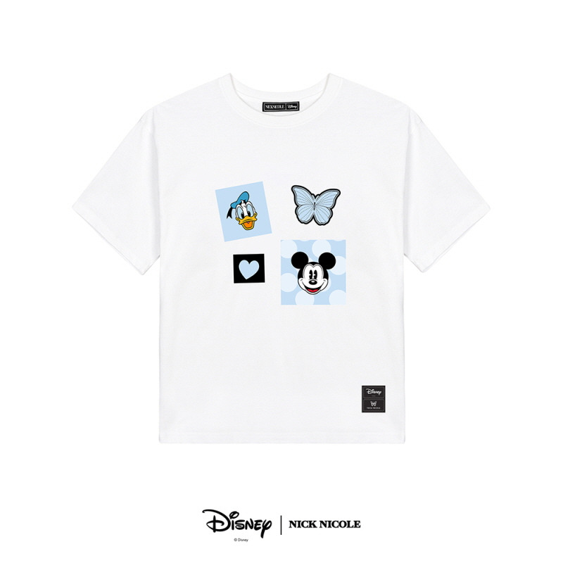 [DISNEY] DISNEY MICKEY DONALD DUCK PATCH TOP_WHITE - HAGO(하고)