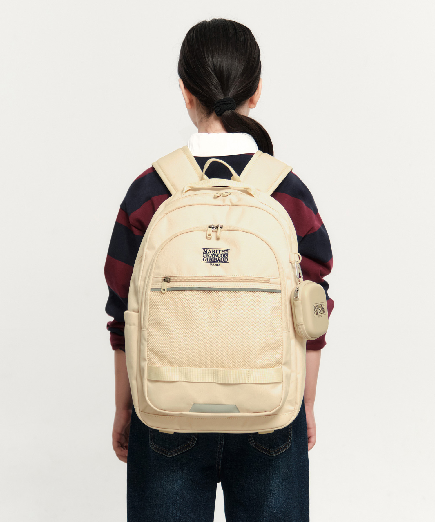 KIDS TWO POCKET BACKPACK beige - HAGO(하고)
