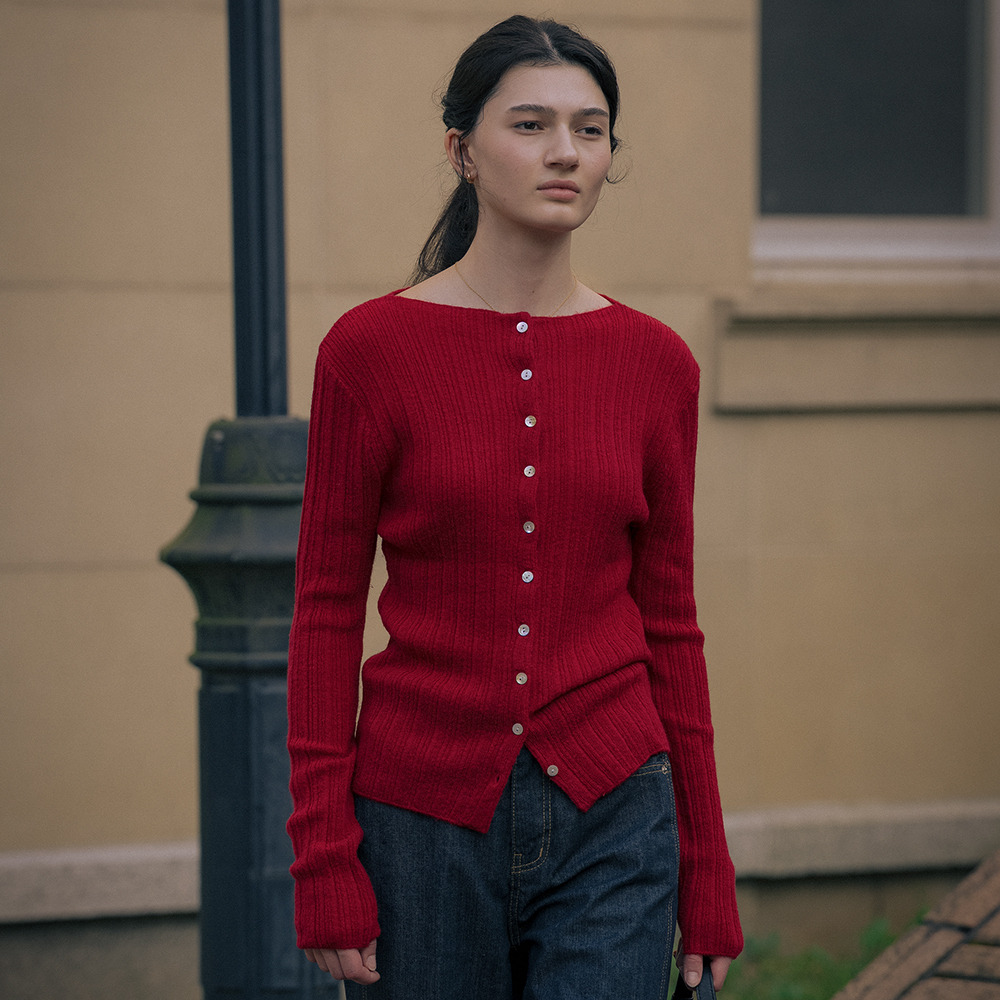 Soft rib wool blended knit TIFA01CD01_Red - HAGO(하고)