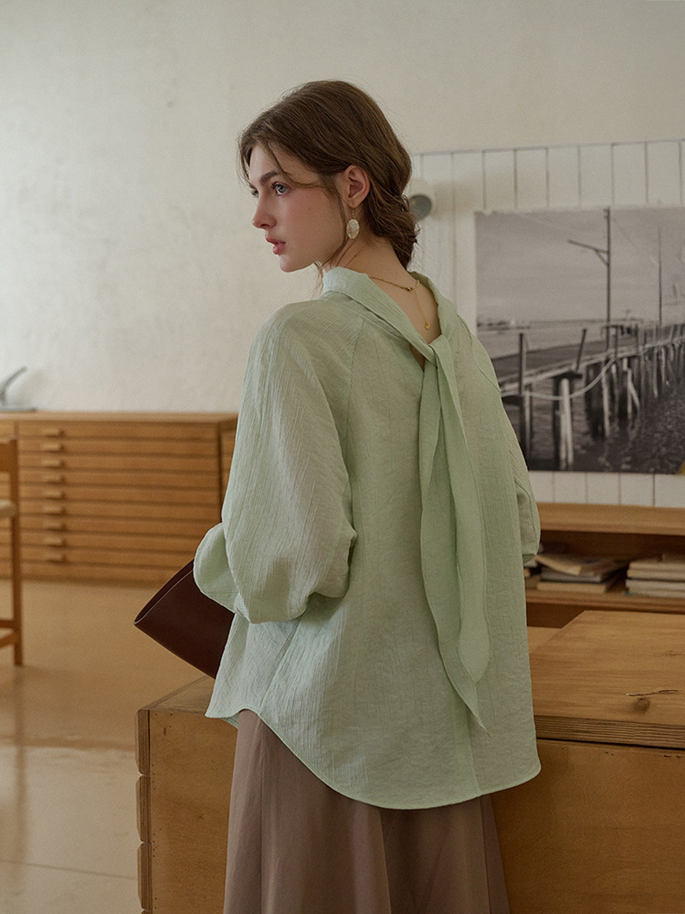 SR_Lazy two-wear long-sleeved shirt - HAGO(하고)