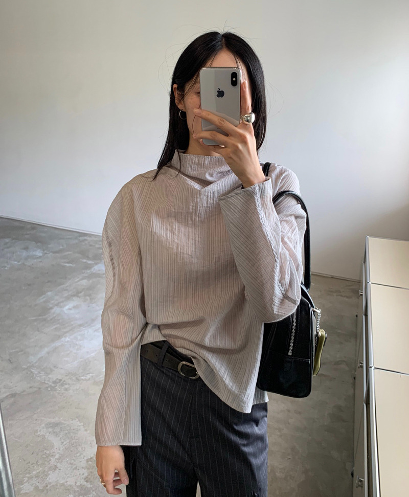 [하고에디트]SCARF POINT BLOUS(GRAY) - HAGO(하고)