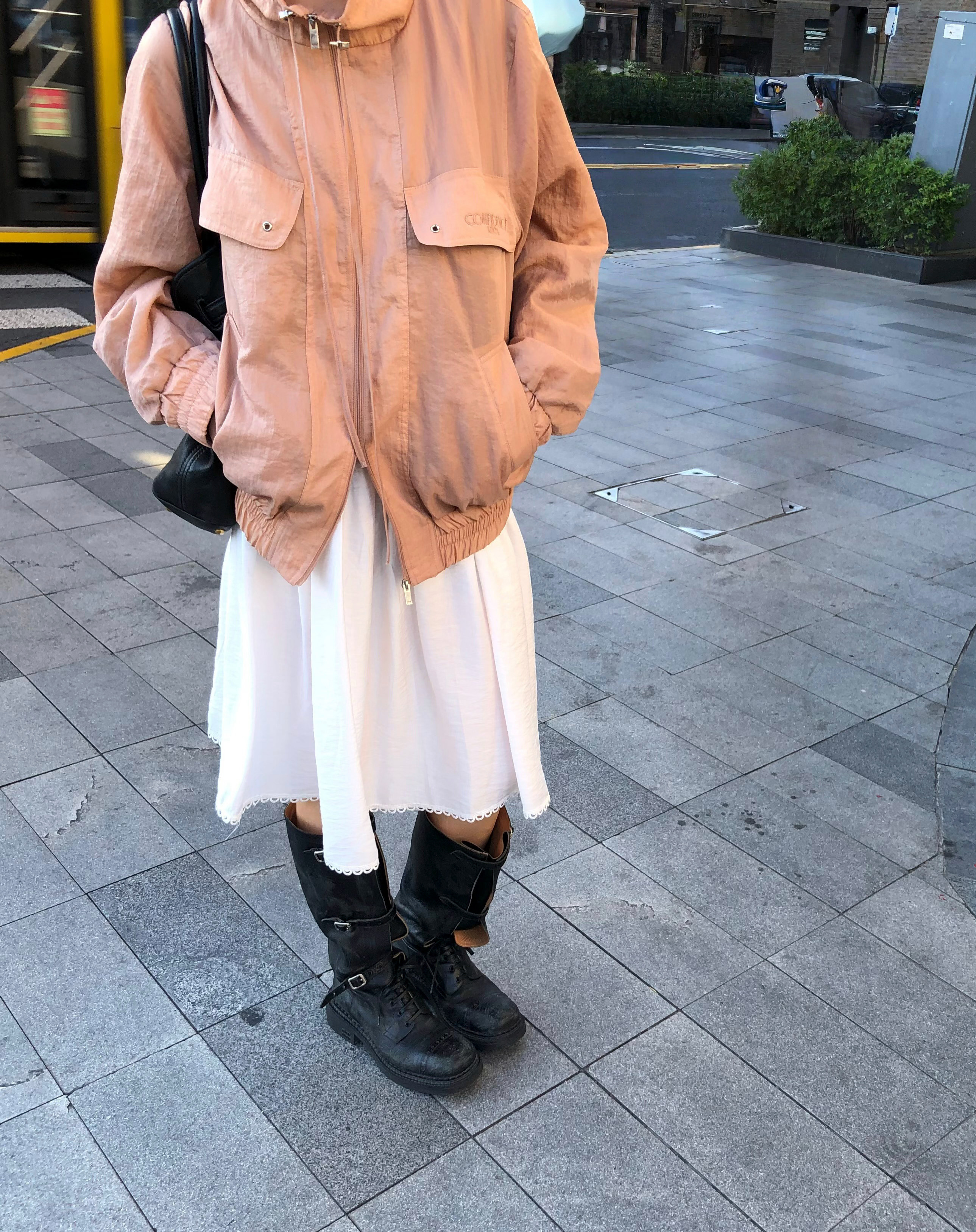 HIGH NECK WIND BREAKER (PINK) - HAGO(하고)