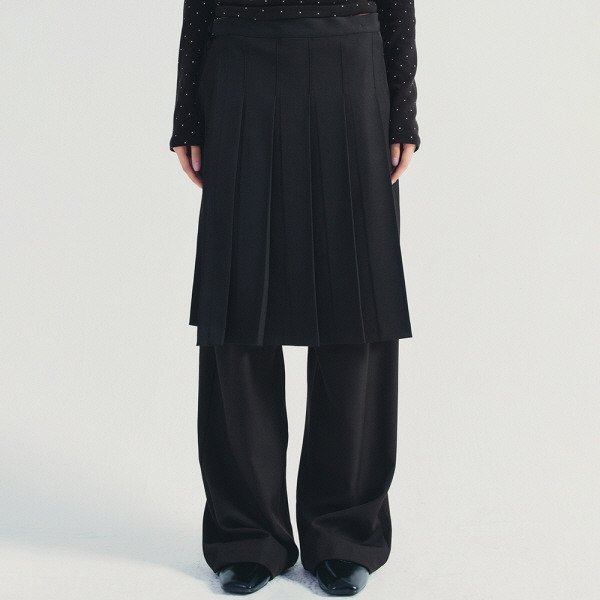 [25%쿠폰]LAYERED PLEATS WRAP SKIRT_BLACK - HAGO(하고)