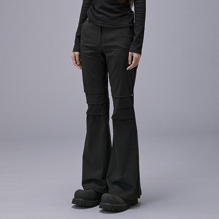 Wide Bootcut Nylon Pants (25FBT-PNTS02) BLACK - HAGO(하고)