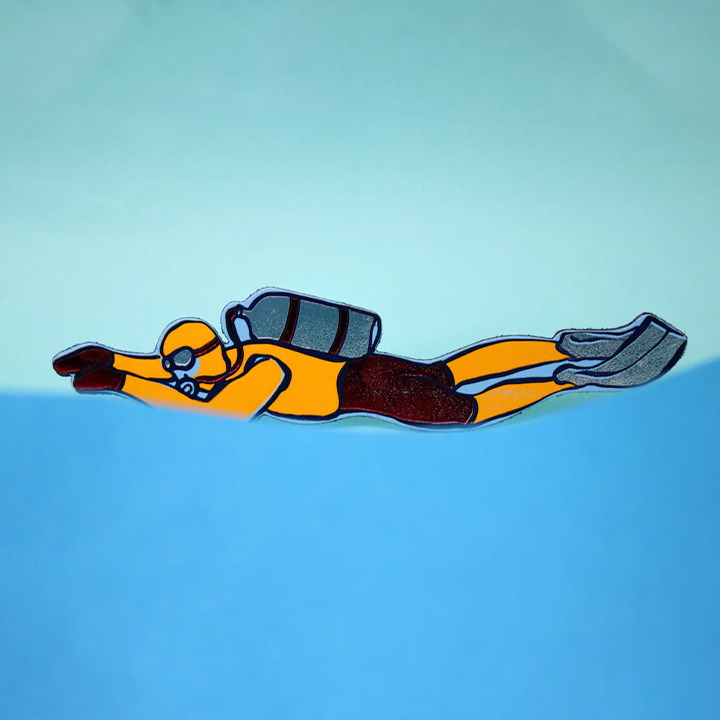 [ARK COLOUR DESIGN] Scuba Diver Bookmark_Pale Blue - HAGO(하고)