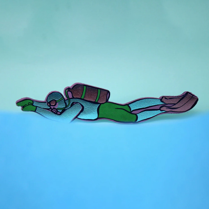 [ARK COLOUR DESIGN] Scuba Diver Bookmark_Lilac - HAGO(하고)
