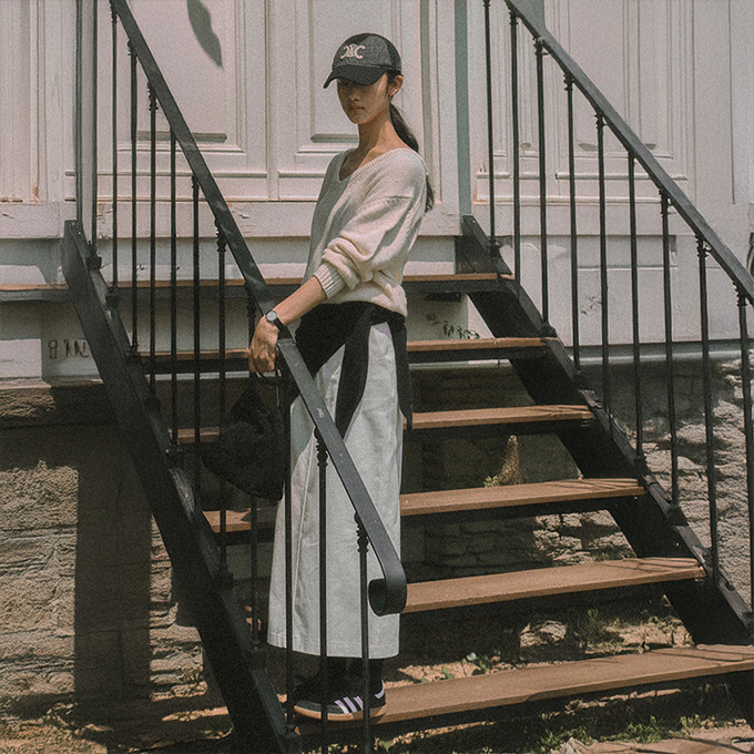 GREDEN H-LINE LONG SKIRT_IVORY - HAGO(하고)