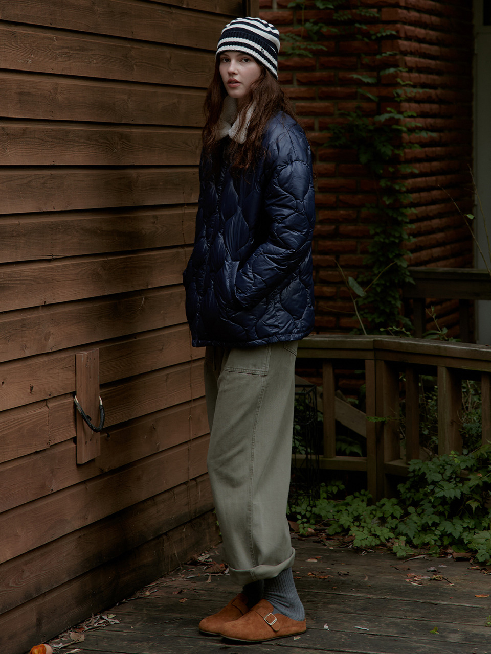 Onion Quilting Wellon Jacket_Navy - HAGO(하고)