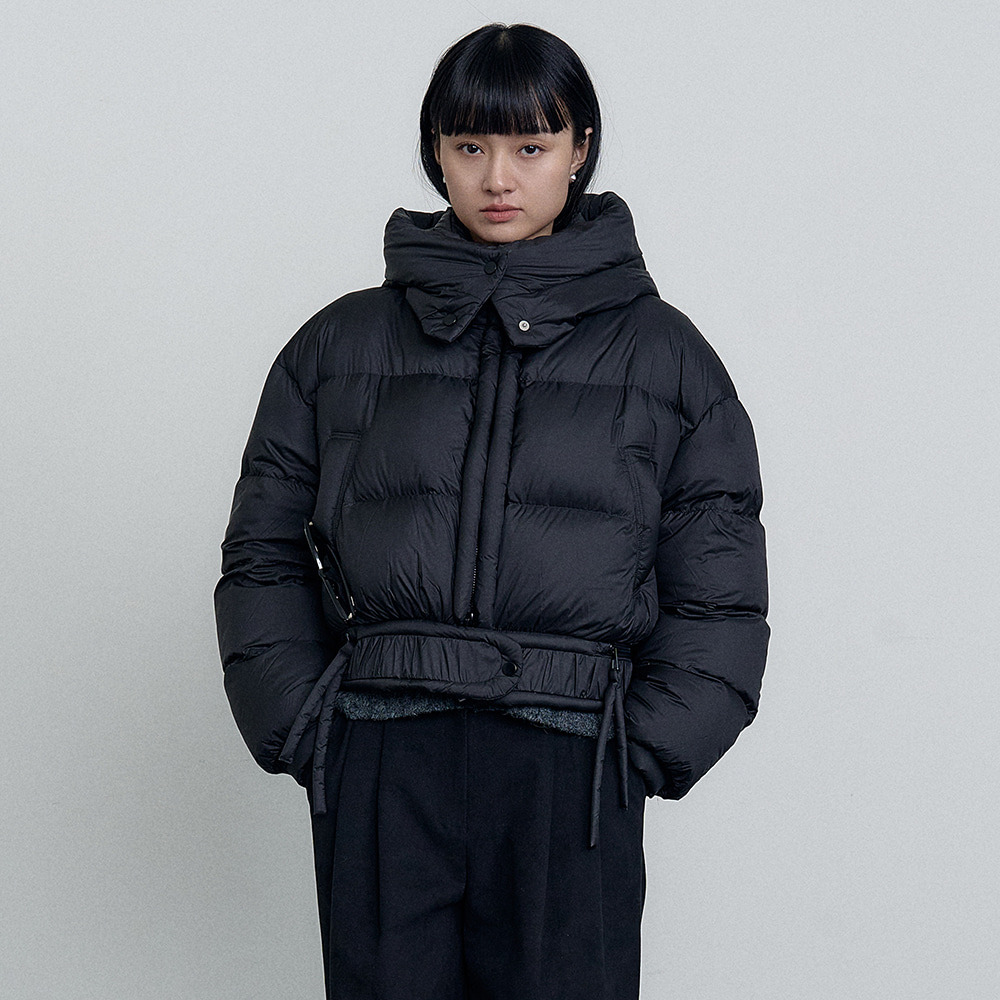 HOODY DUCK DOWN SHORT PADDING BLACK MBEFPD001BK - HAGO(하고)