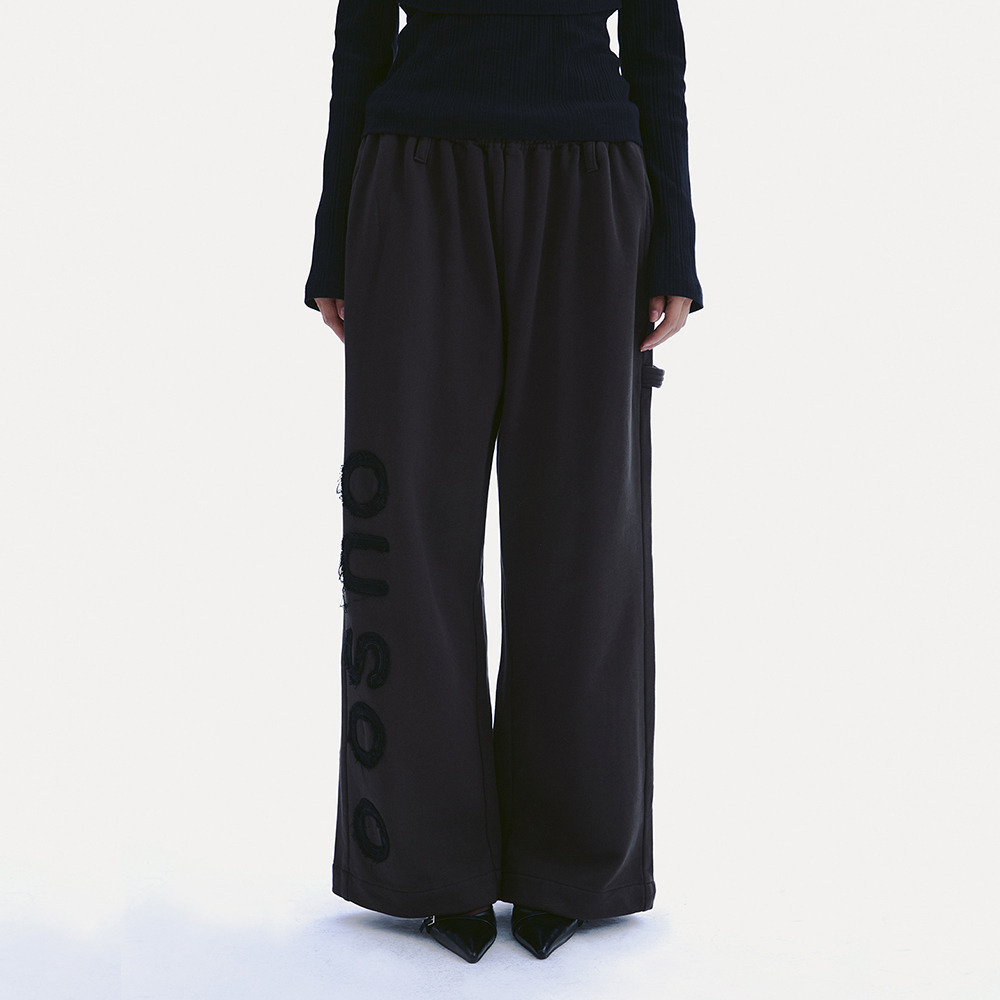 LETTERING COTTON JOGGER PANTS_ CHARCOAL - HAGO(하고)