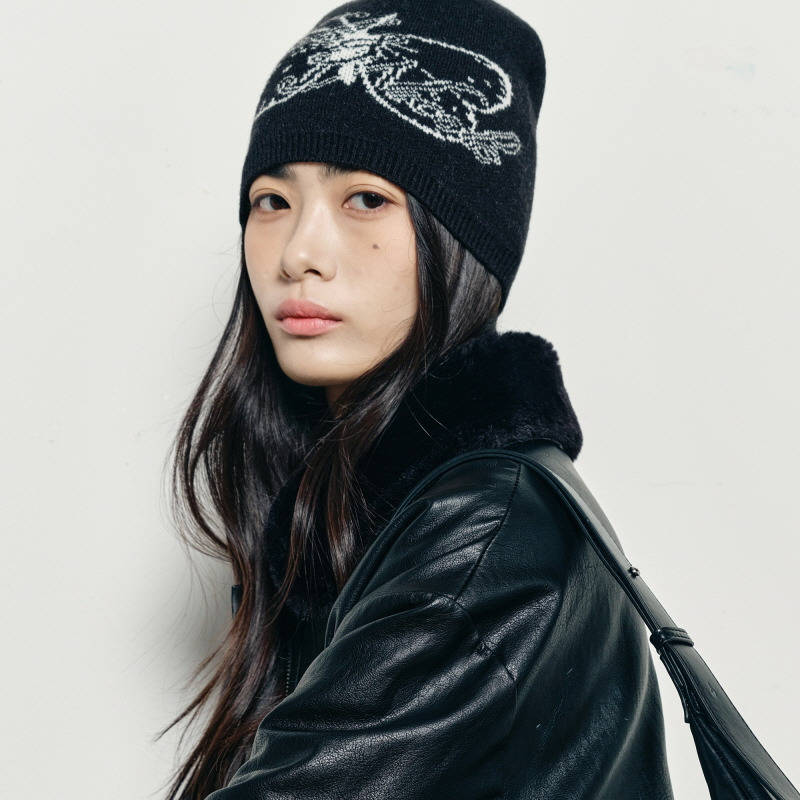 [30%쿠폰]NICOLE BUTTERFLY NEO BEANIE_BLACK - HAGO(하고)
