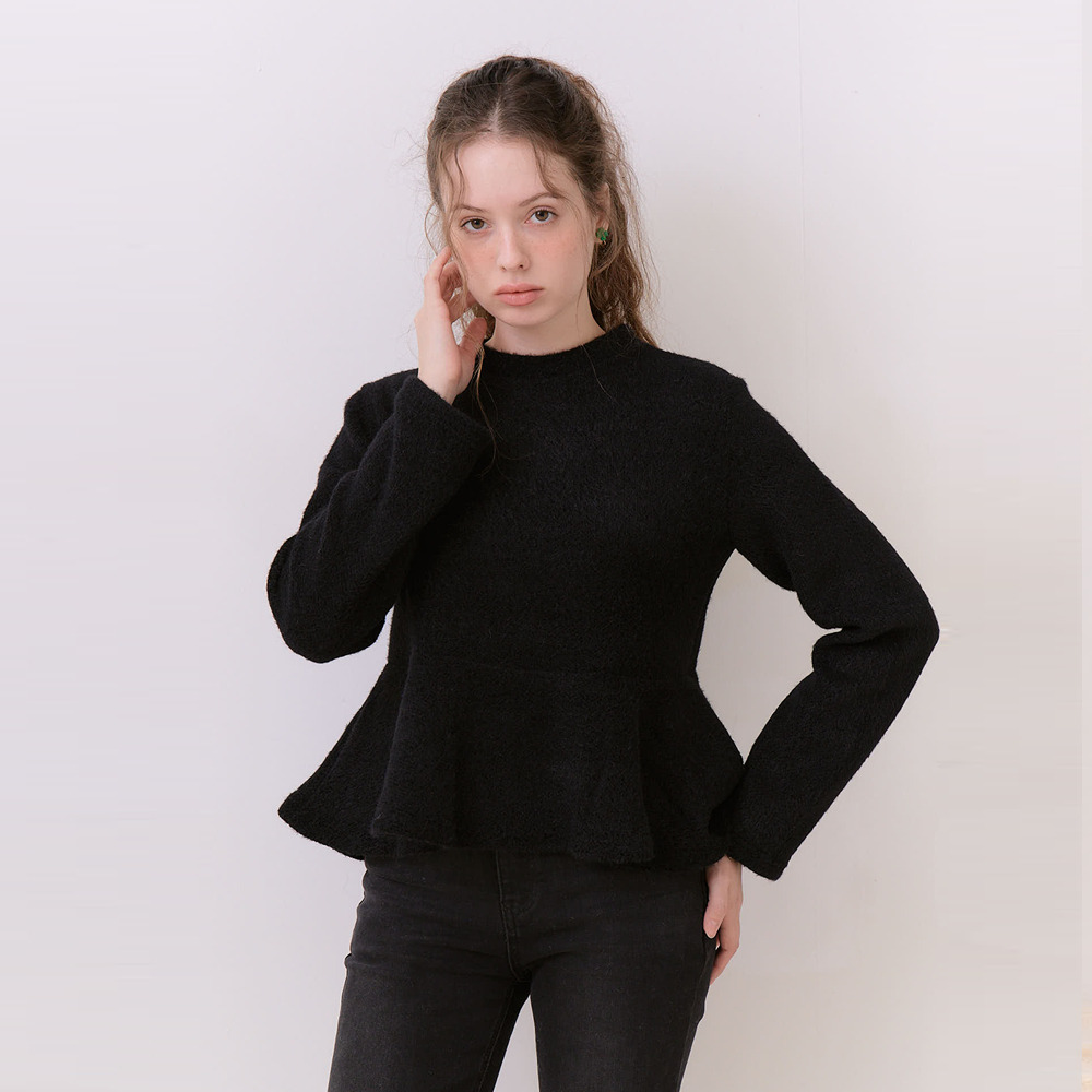 Cleo Fluffy Flare Top – Midnight Black - HAGO(하고)