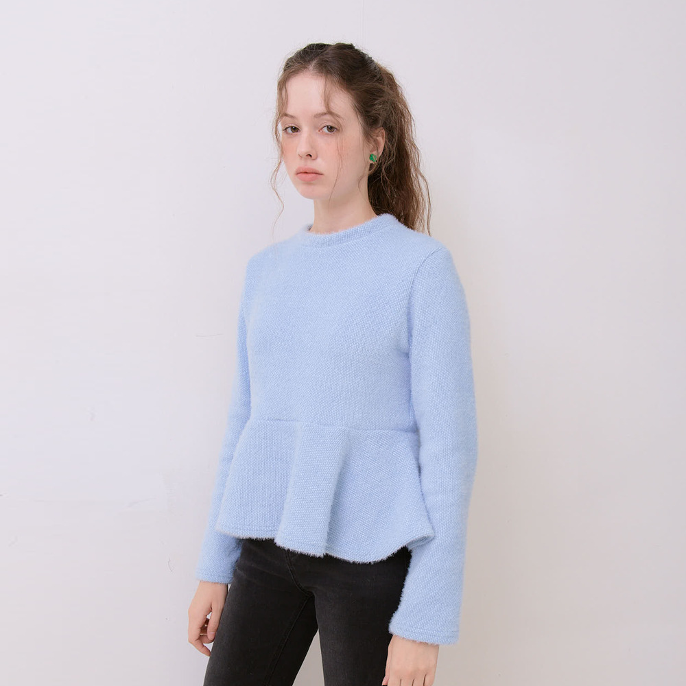 Cleo Fluffy Flare Top – Winter Sky - HAGO(하고)