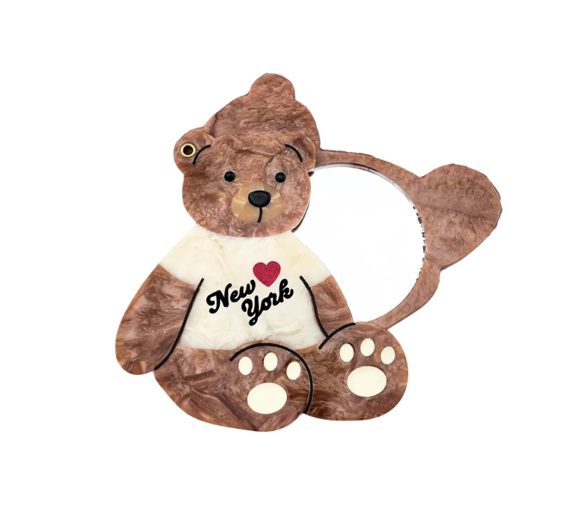 Solar EclipseㅣNew York Teddy Bear Compact Mirror - HAGO(하고)