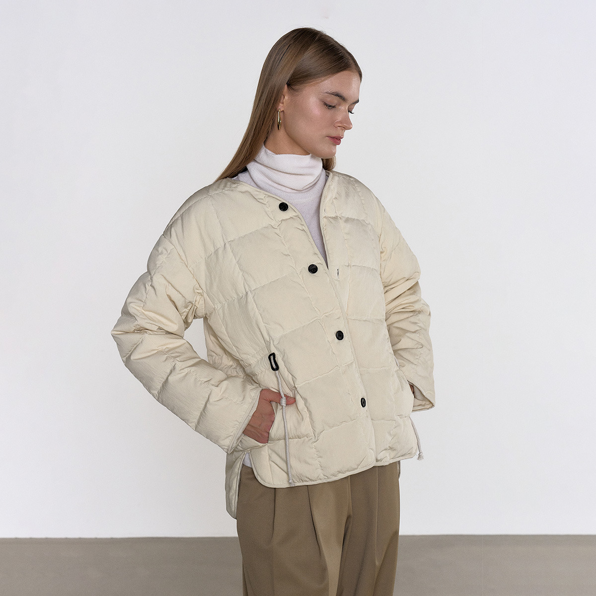 Button Duck Down Padding (3color) - HAGO(하고)