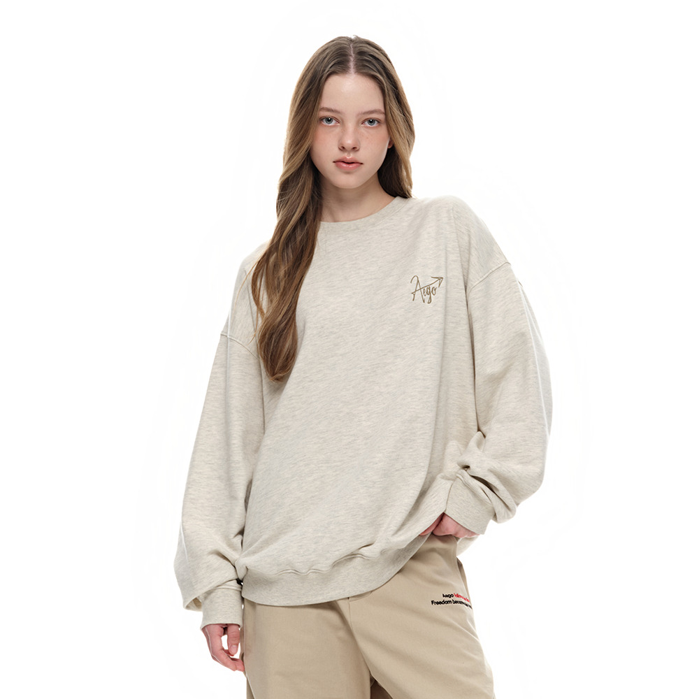 Aego archive sweatshirt_oatmeal beige - HAGO(하고)